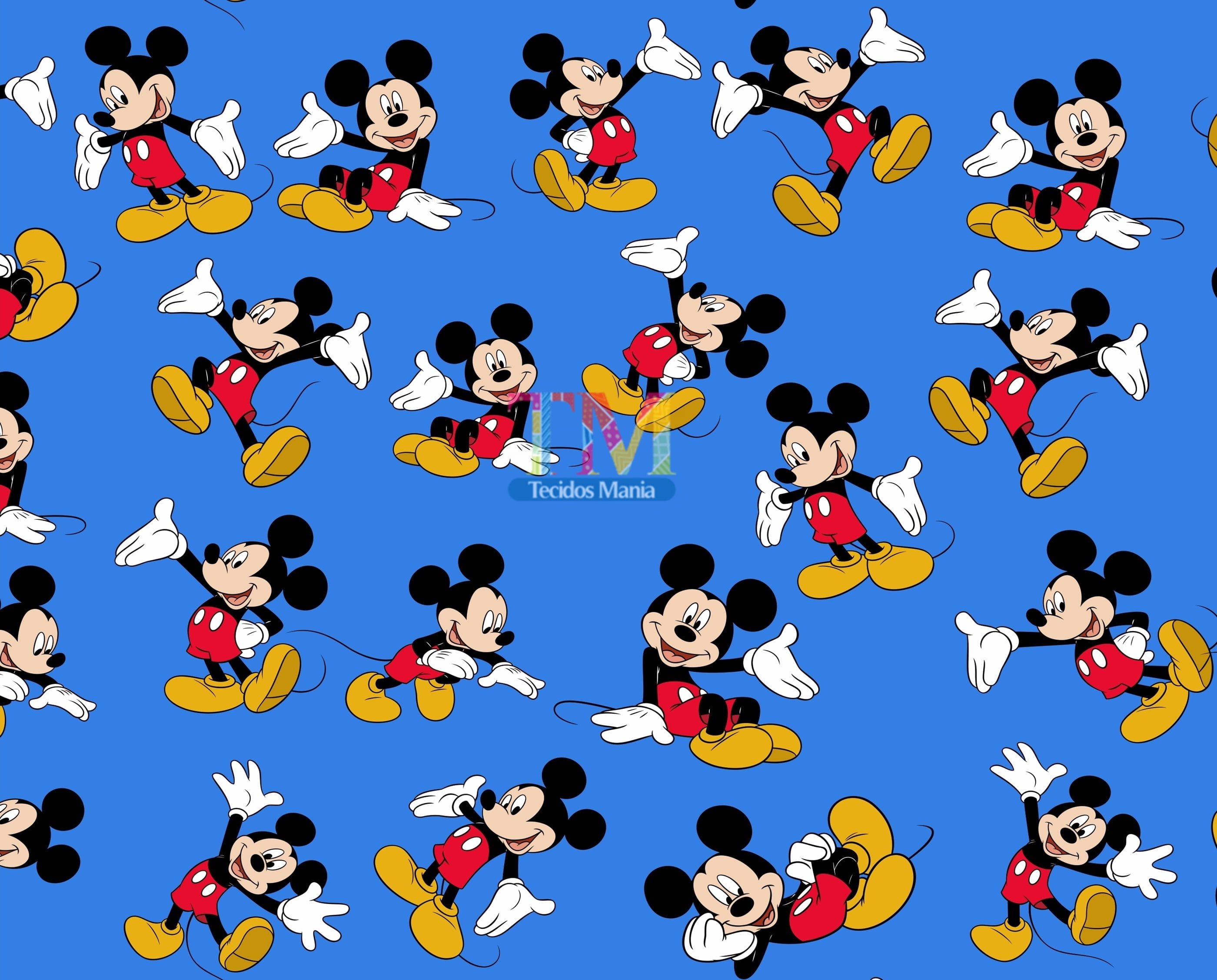 Tecido tricoline, microfibra ou gabardine estampado - Mickey Mouse ...
